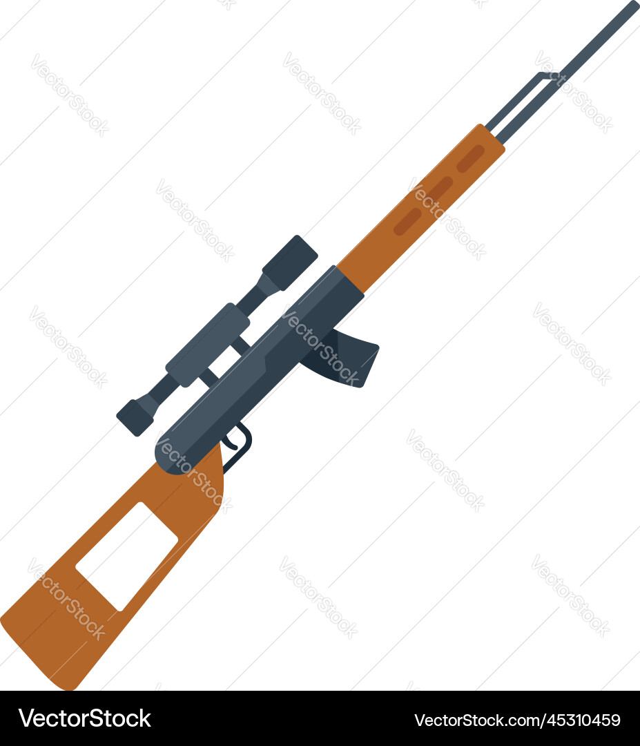 Sniper bullet icon flat rifle gun Royalty Free Vector Image