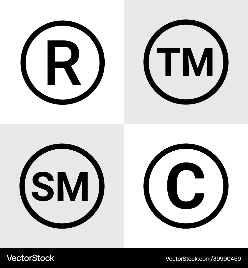 Trademark Copyright Symbol Logo Royalty Free Vector Image