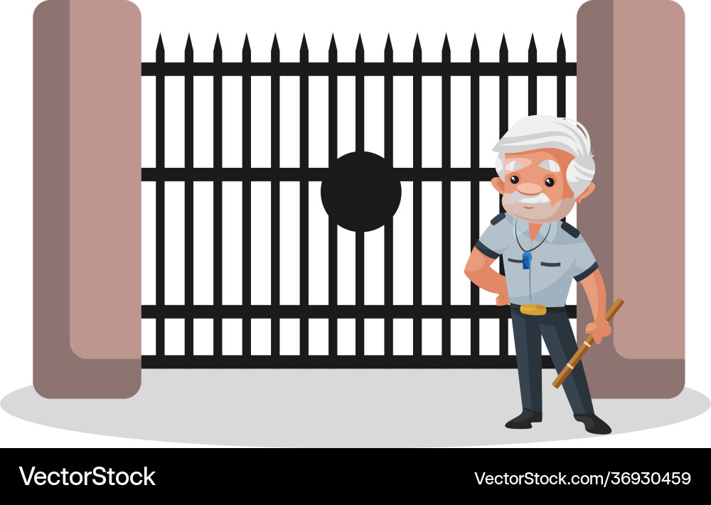 Watchman cartoon Royalty Free Vector Image - VectorStock