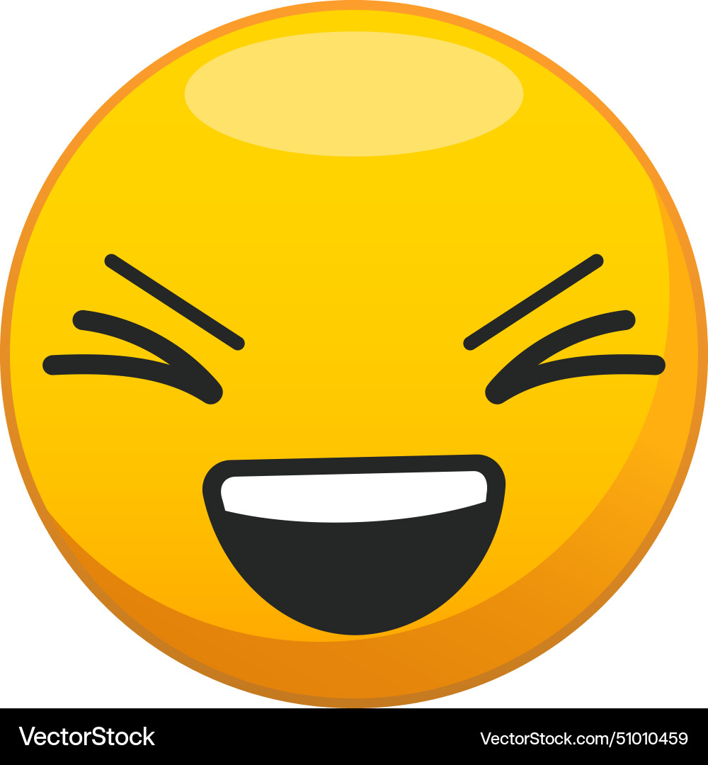 Yellow laugh face Royalty Free Vector Image - VectorStock