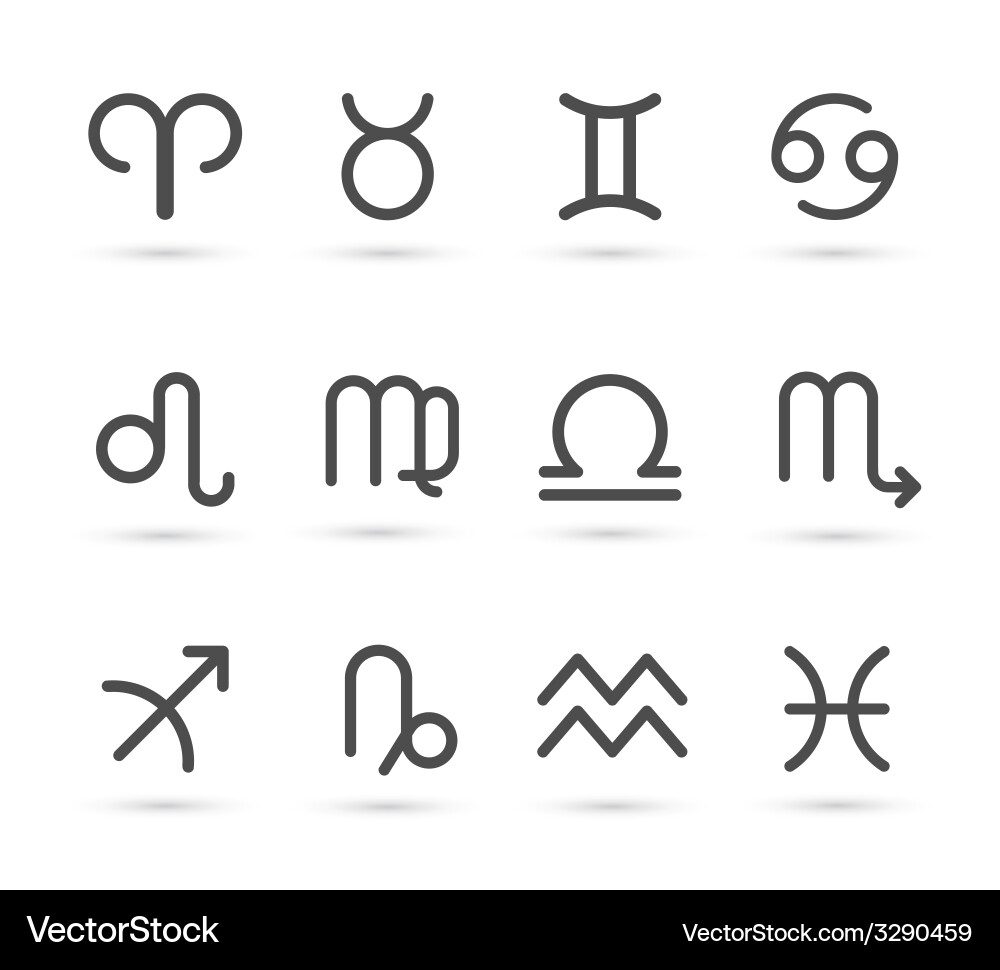 Zodiac Symbol Collection - Modern & Minimal Vector Image