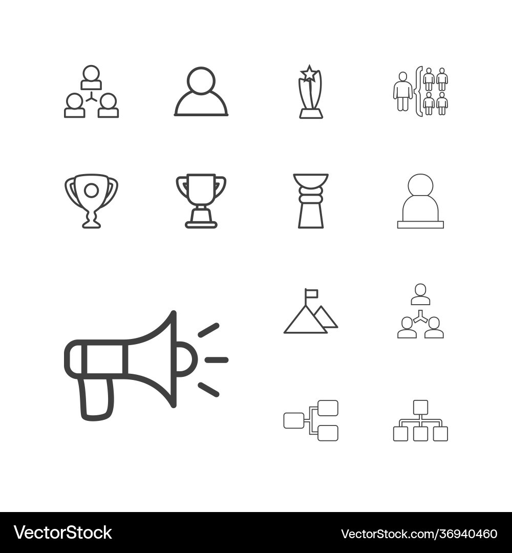 13 leadership icons Royalty Free Vector Image - VectorStock