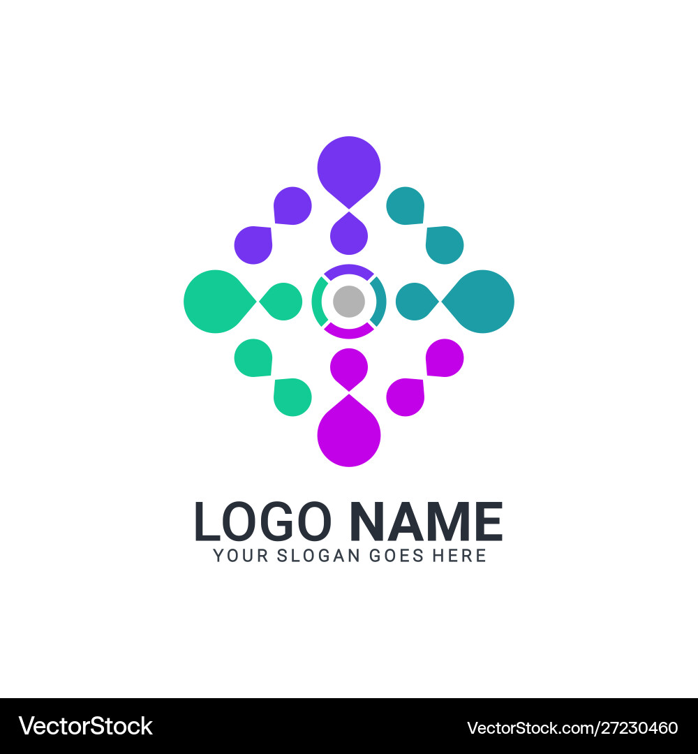 Abstract digital technology symbol logo design Vector Image