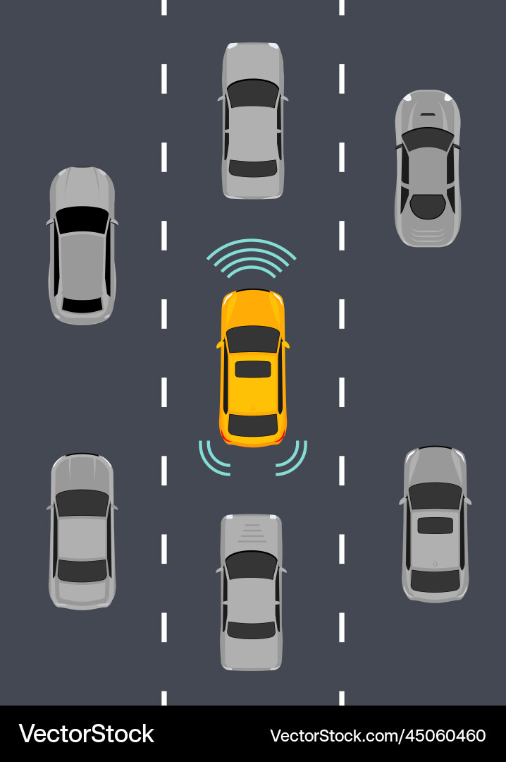 Autonomous car icon drive sensor digital Vector Image