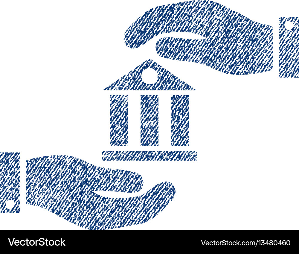 Bank service fabric textured icon Royalty Free Vector Image