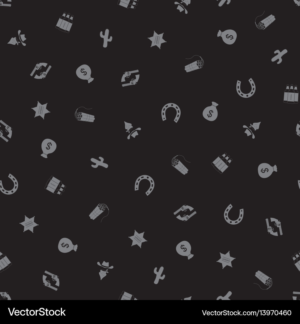 Cowboy hand drawn seamless pattern background Vector Image