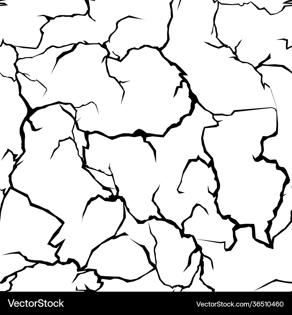 Cracks abstract pattern broken ground earth Vector Image