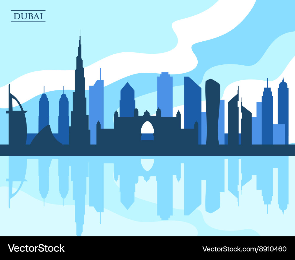 Dubai skyline Royalty Free Vector Image - VectorStock