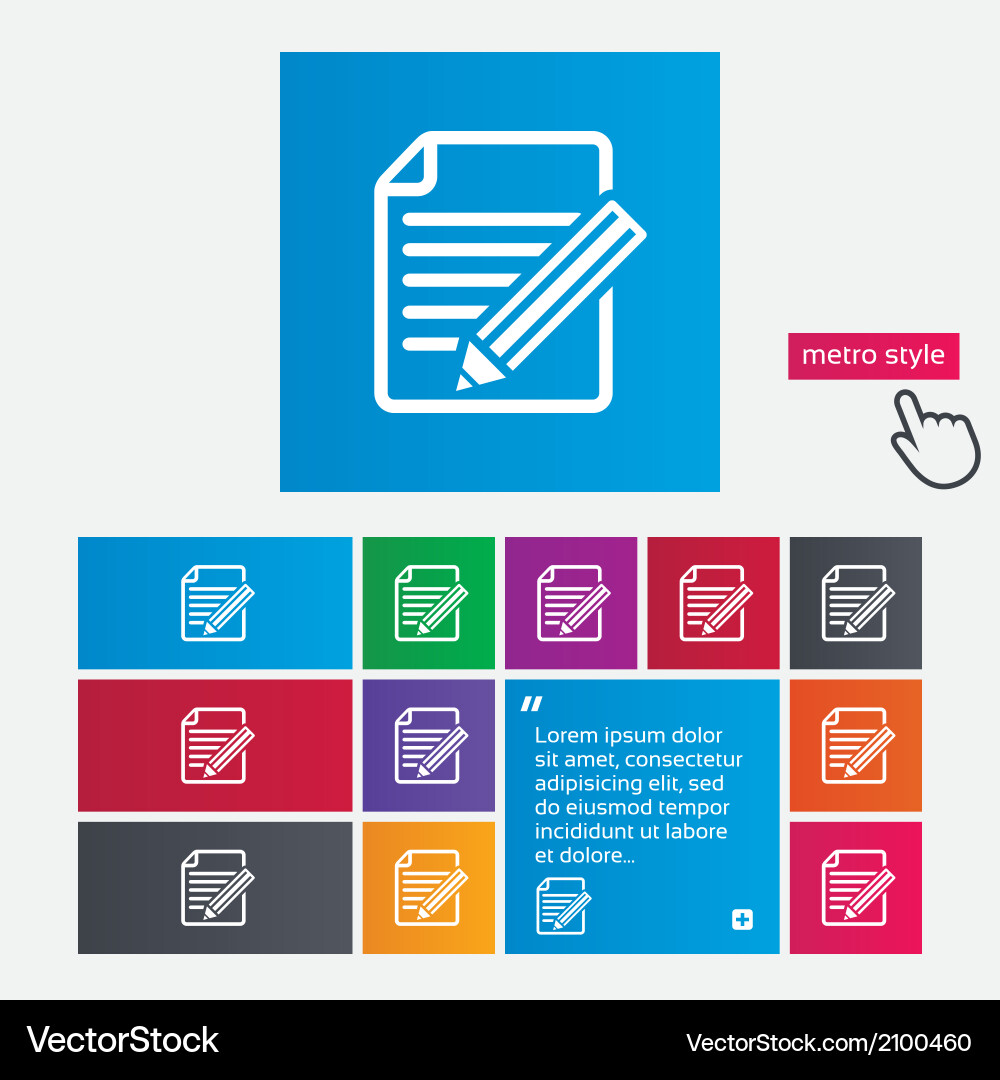 Edit document sign icon content button Royalty Free Vector