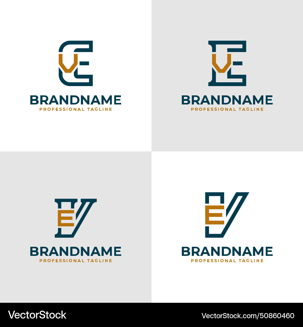 Elegant letters ev and monogram logo suitable Vector Image