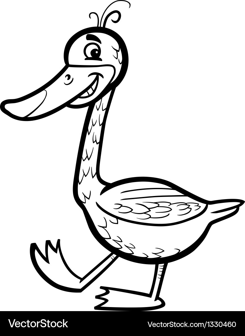 Goose cartoon for coloring Royalty Free Vector Image