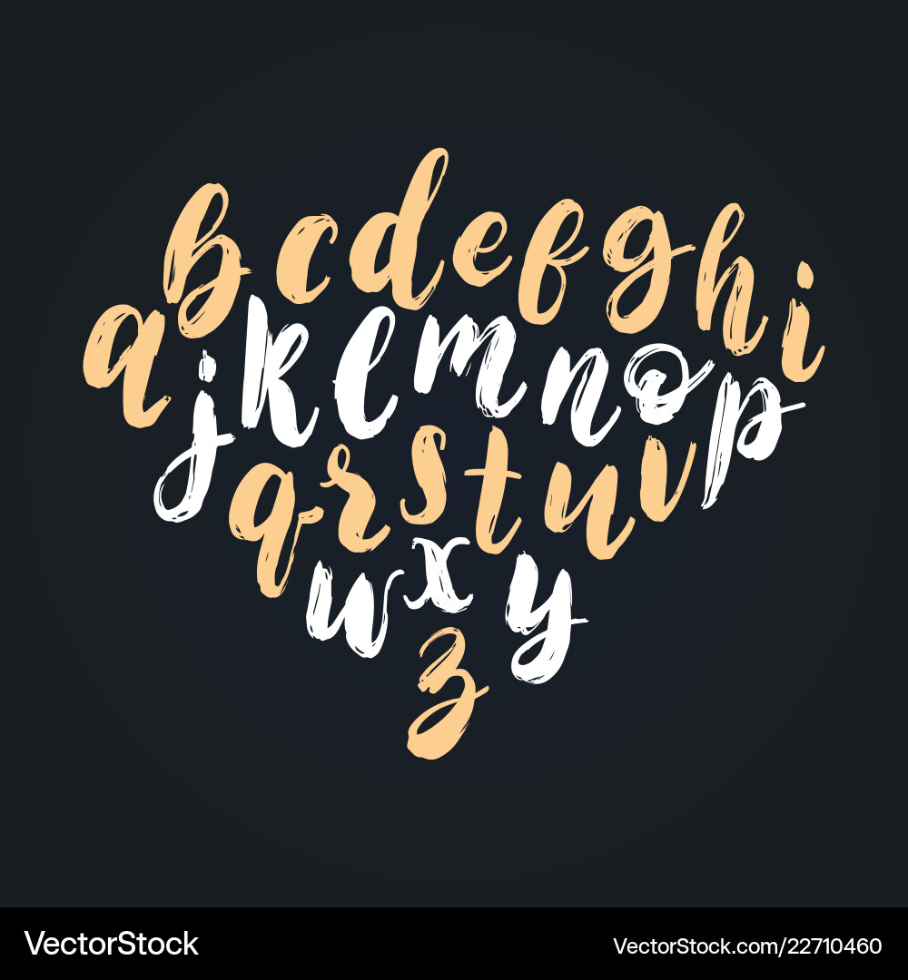 Handwritten english alphabet calligraphy Vector Image