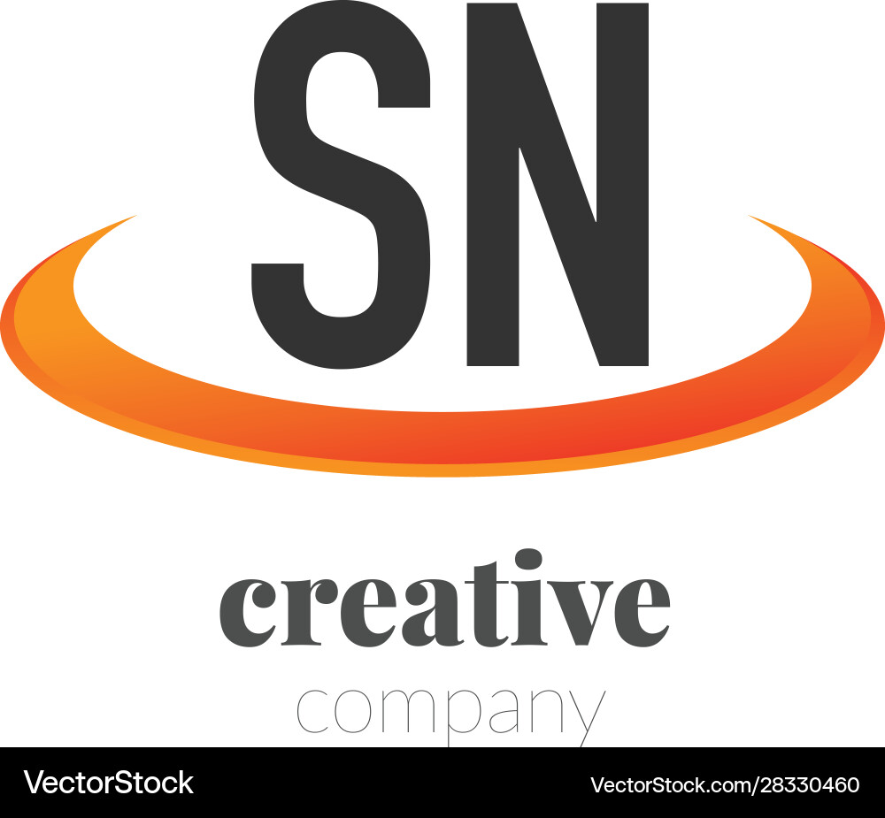 Initial letter sn creative swoosh design logo Vector Image