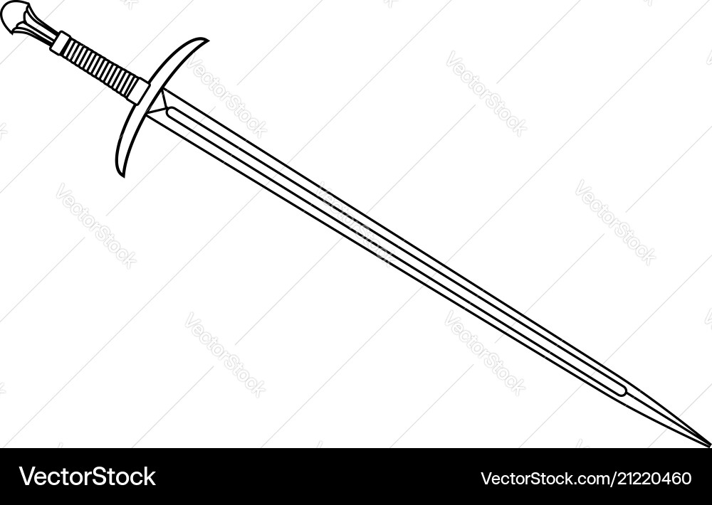 Knight Swords Drawing Knight S Sword With Double Edged Blade Drawing