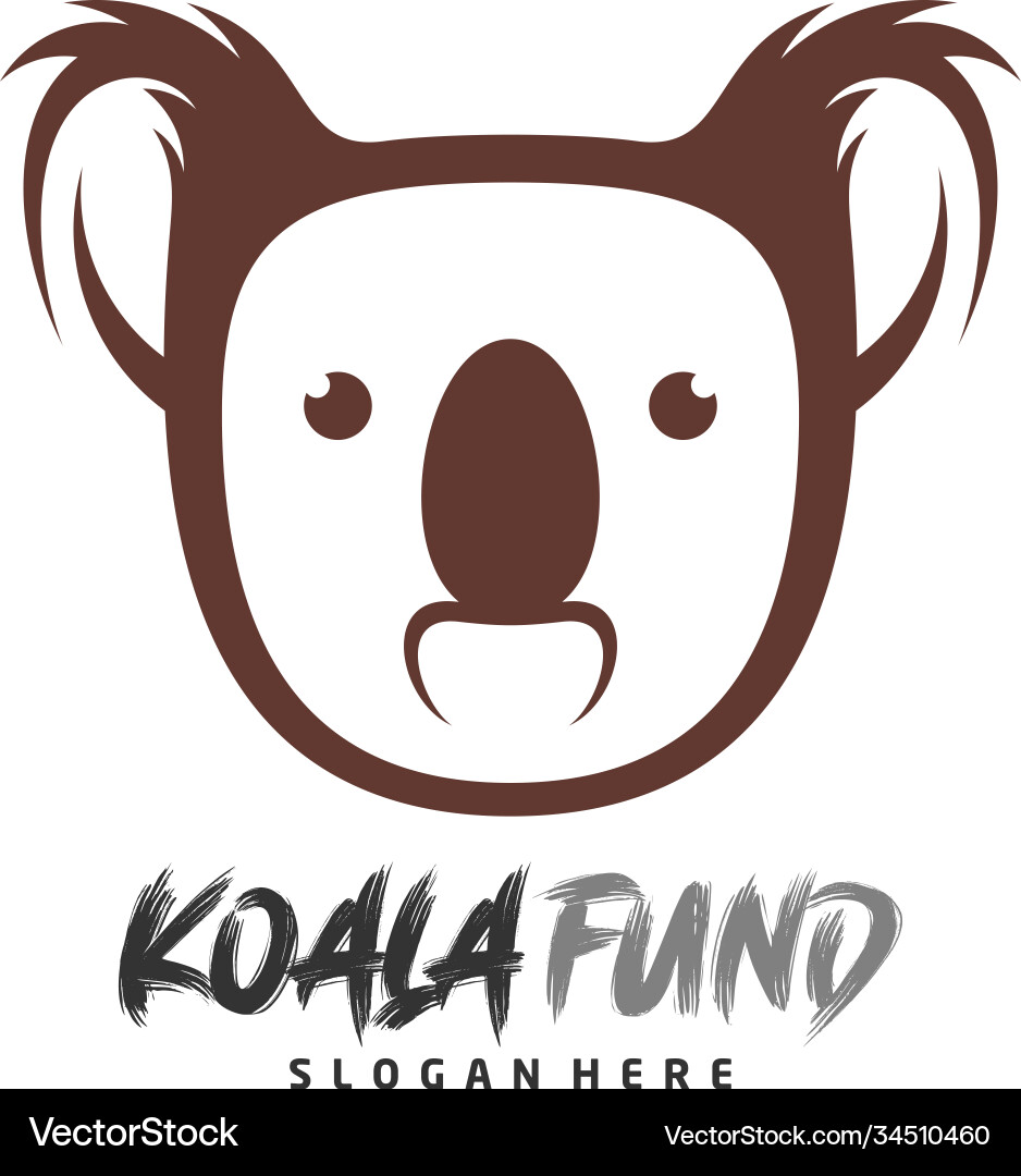 Koala logo design template Royalty Free Vector Image