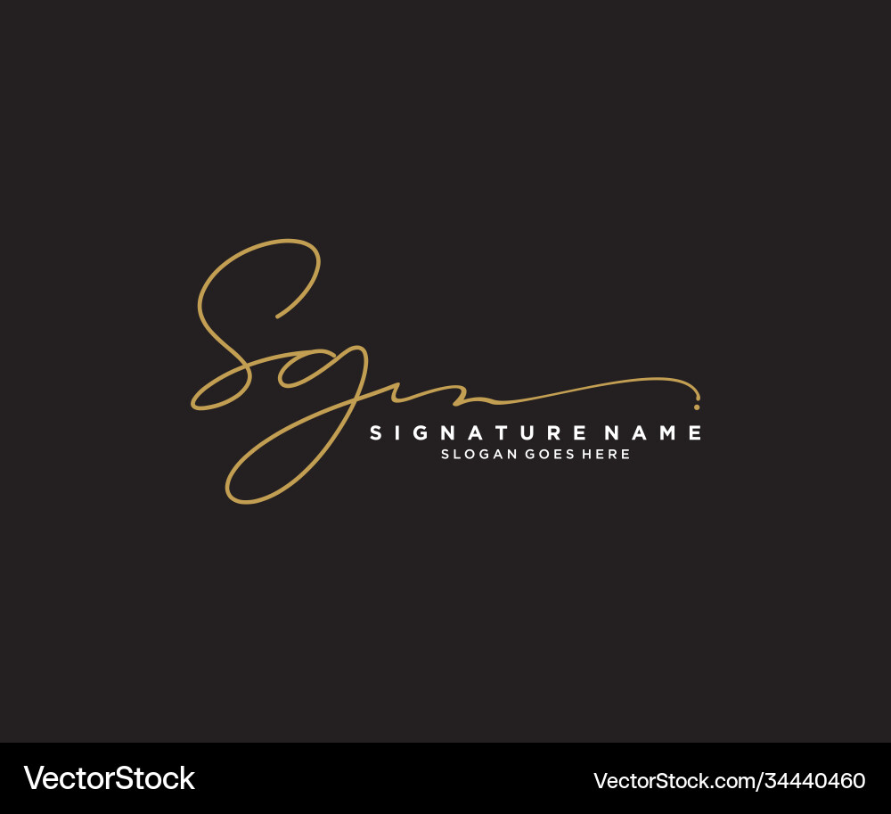 Letter sg signature logo template Royalty Free Vector Image