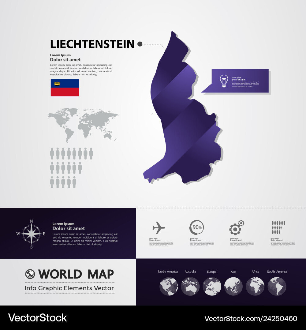 Liechtenstein map Royalty Free Vector Image - VectorStock