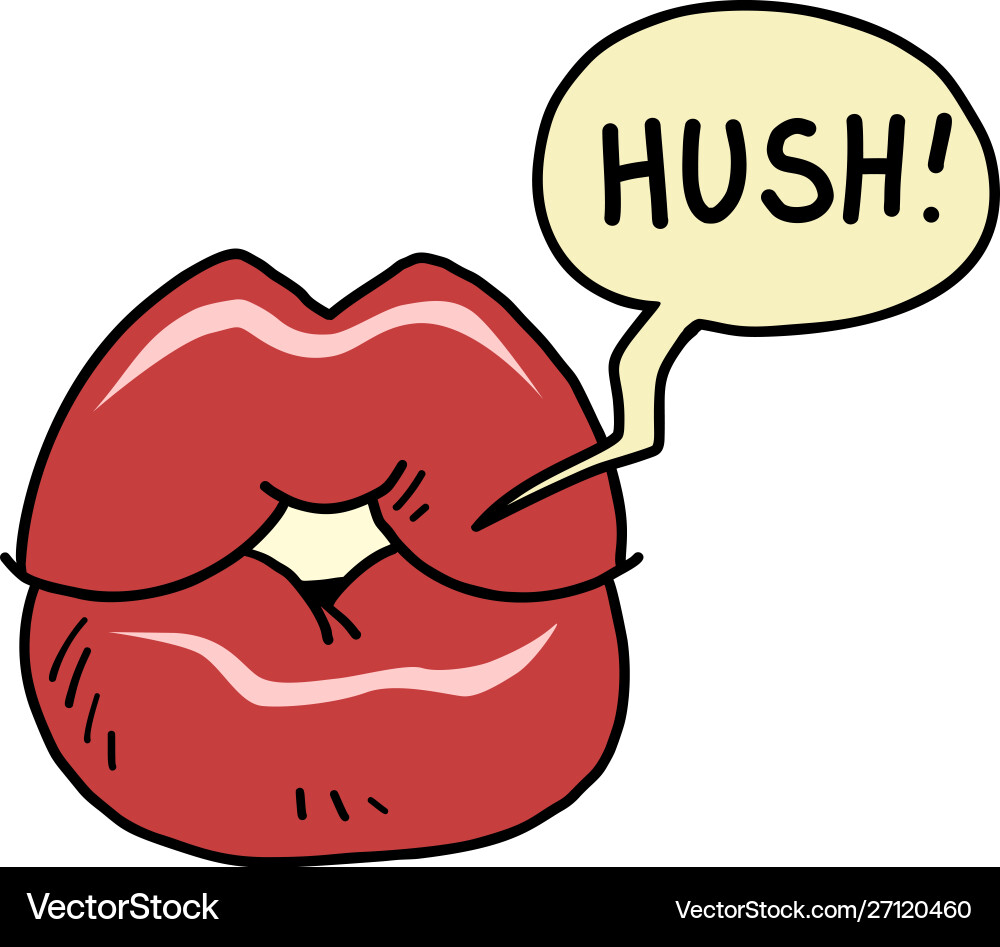 Lips hush silence Royalty Free Vector Image - VectorStock