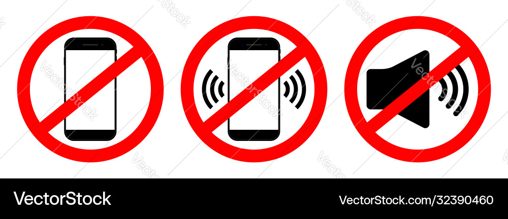 Phone off icon sign mobile ban forbidden use Vector Image