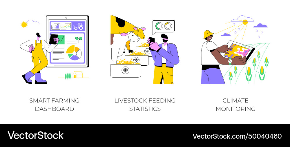 Smart farming data analysis isolated cartoon Vector Image