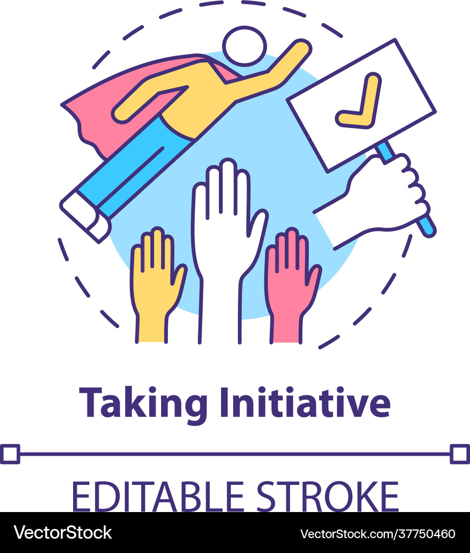 Taking initiative concept icon Royalty Free Vector Image
