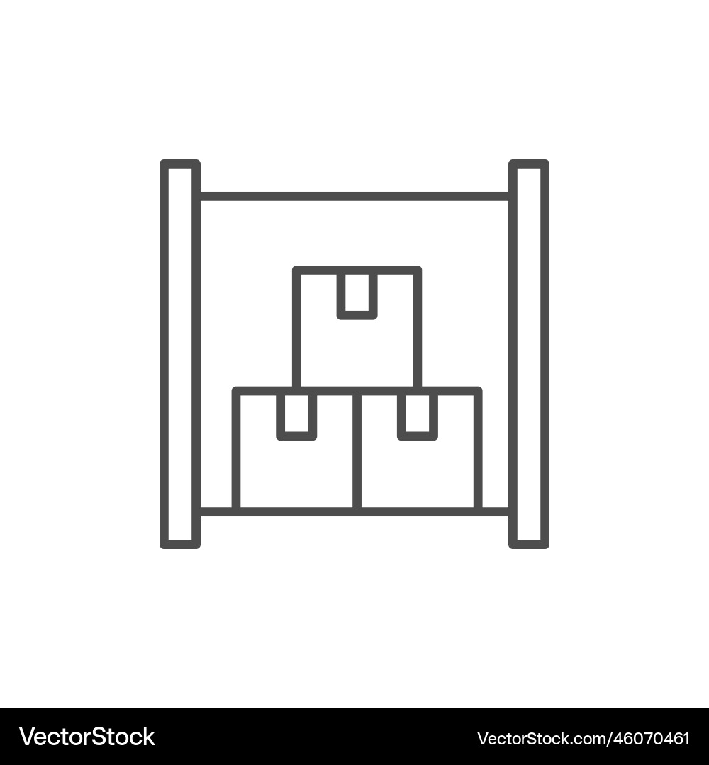 Box storage line outline icon Royalty Free Vector Image