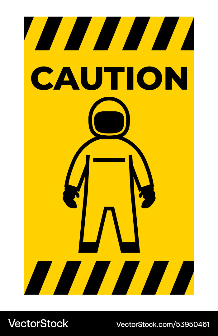 Caution sign with safety figure Royalty Free Vector Image