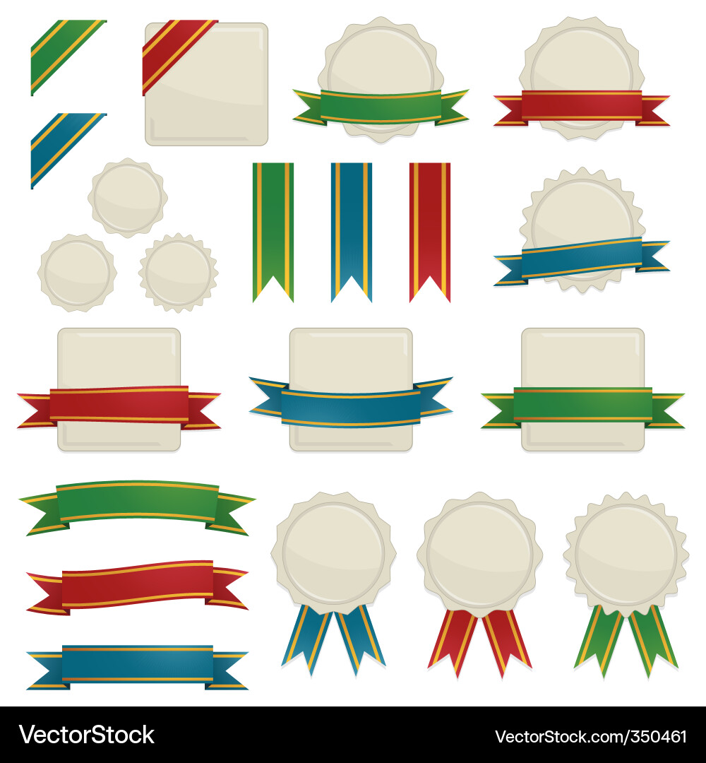 Decorative Ribbon Seals Royalty Free Vector Image