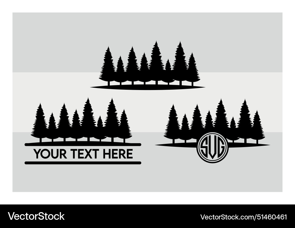 Forest tree svg forest line silhouette pine tree Vector Image