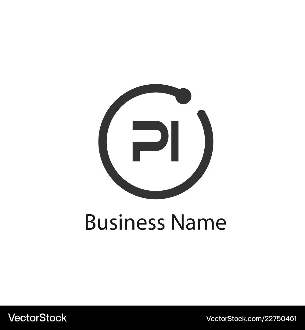 Initial letter pi logo template design Royalty Free Vector