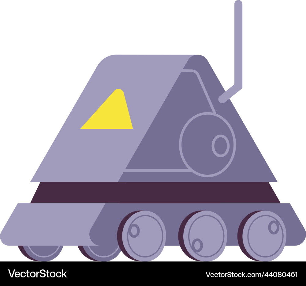 Planet rover icon cute metal robot wheels Vector Image