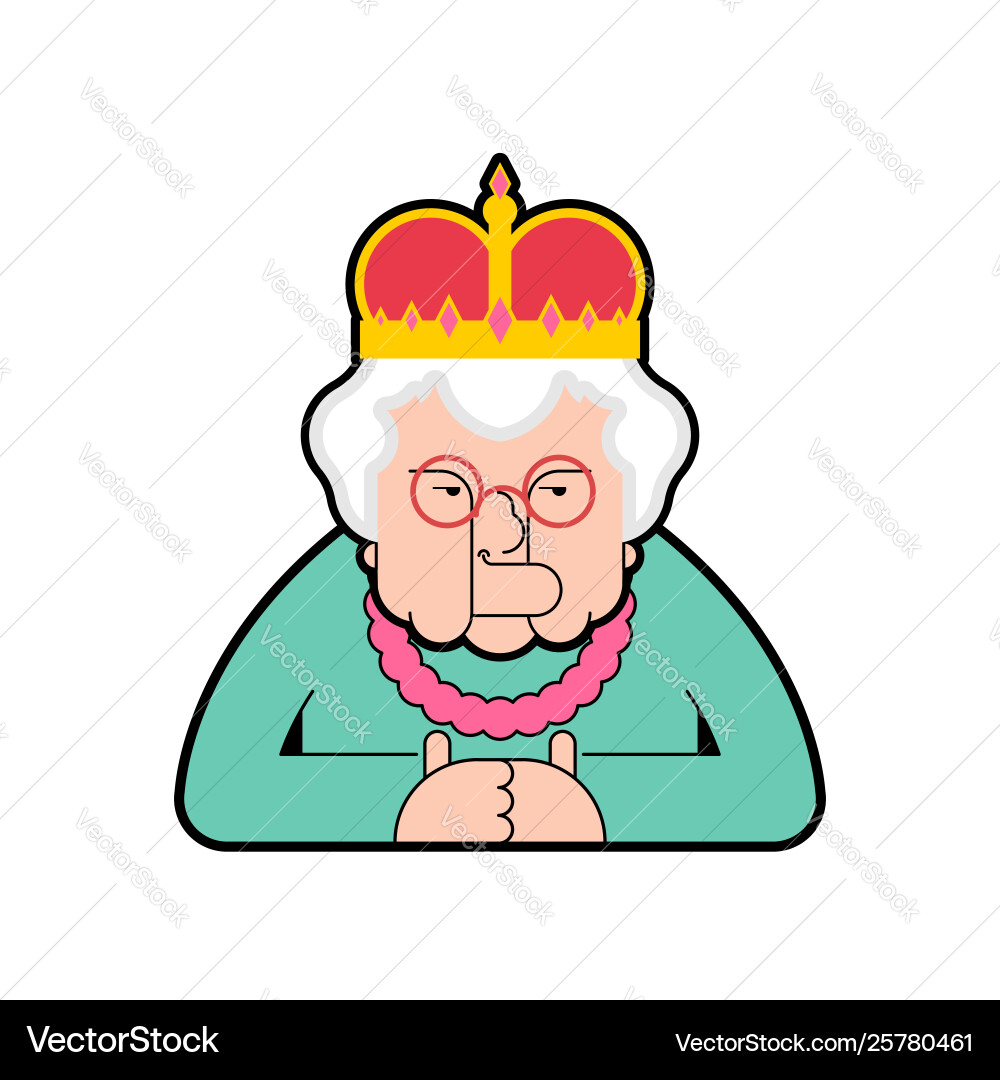 Queen isolated boss old lady in crown Royalty Free Vector