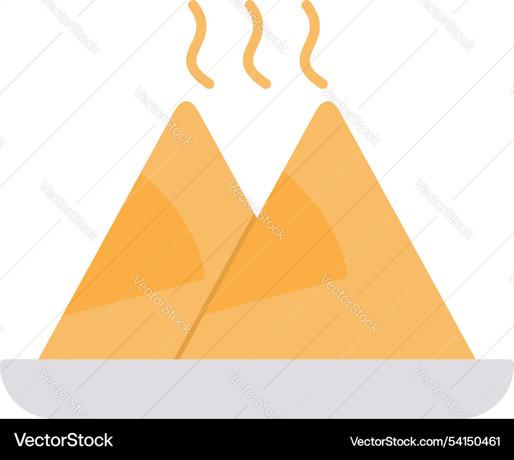 Samosa flat icon design Royalty Free Vector Image