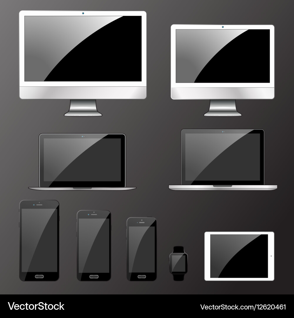 Set of modern electronic Royalty Free Vector Image