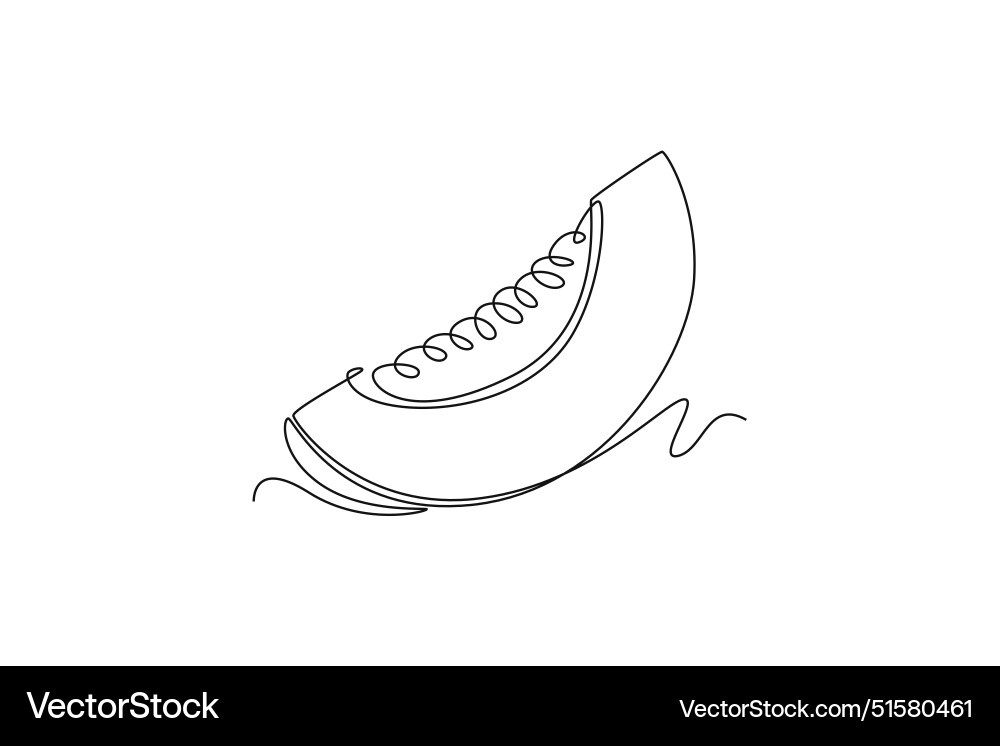 Single one line drawing sliced healthy organic Vector Image