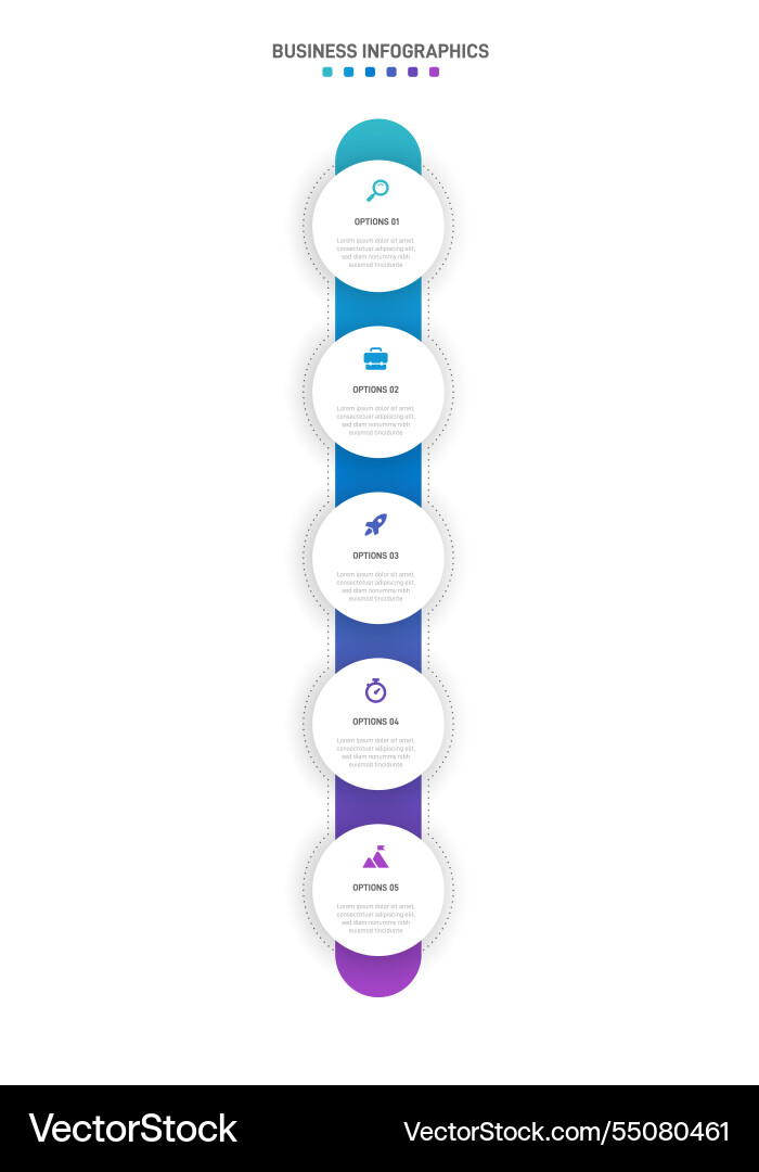 Vertical progress bar featuring 5 arrow-shaped Vector Image