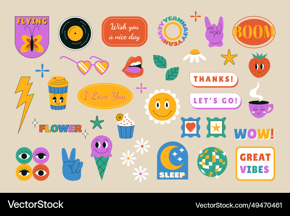 Y2k Aufkleber retro Etiketten Humorvollen Emoticons