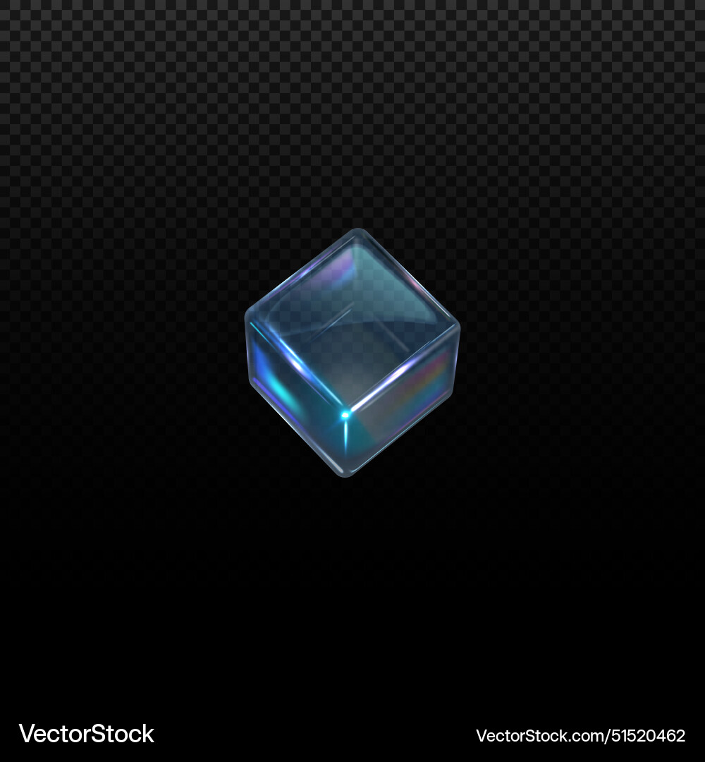 3d transparent glass cube icon Royalty Free Vector Image