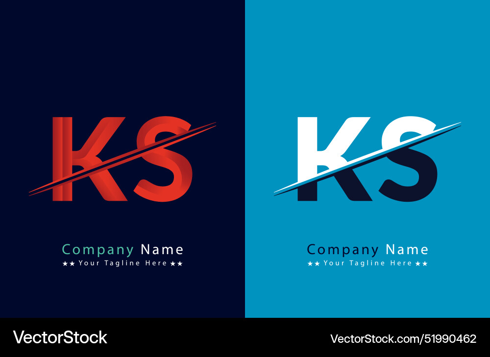 Abstract ks letter logo design template Royalty Free Vector