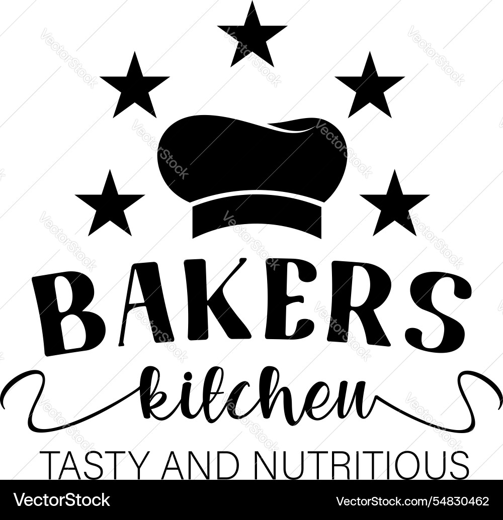 Bakery kitchen bakers hat logo design cake Vector Image