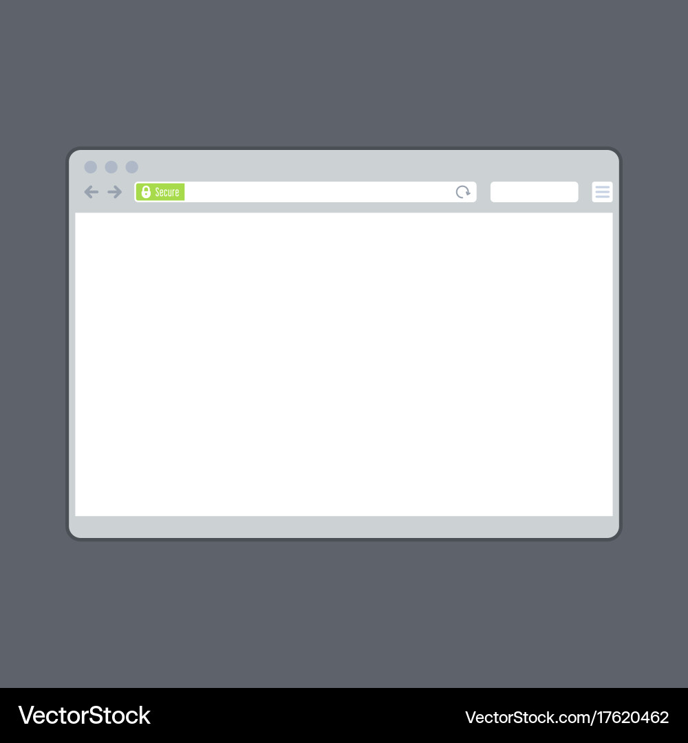 Blank browser window template with ssl green bar Vector Image