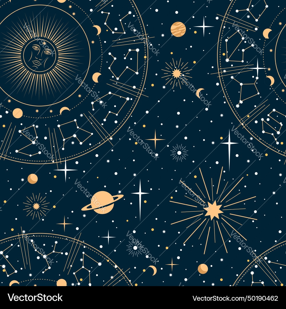 Celestial Astrology Pattern Royalty Free Vector Image