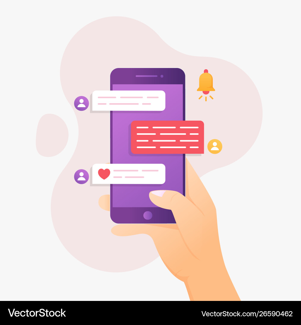Chatting with friend through messenger Royalty Free Vector