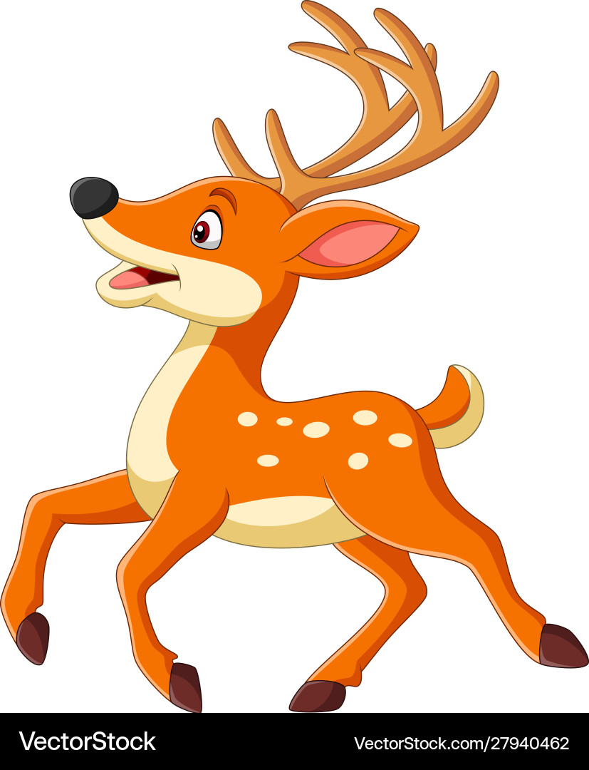 Cute Cartoon Baby Deer Running Royalty Free Vector Image