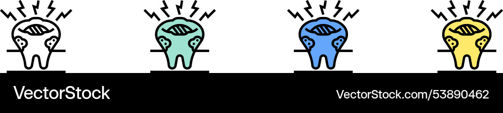 Decayed icon outline green blue and yellow style Vector Image