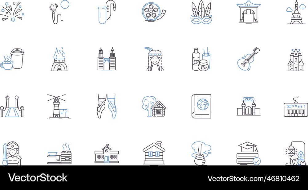 Ethos line icons collection integrity Royalty Free Vector