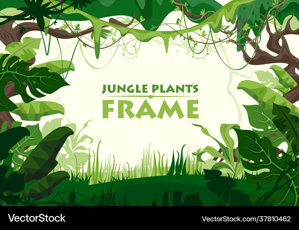 Jungle plants frame Royalty Free Vector Image - VectorStock