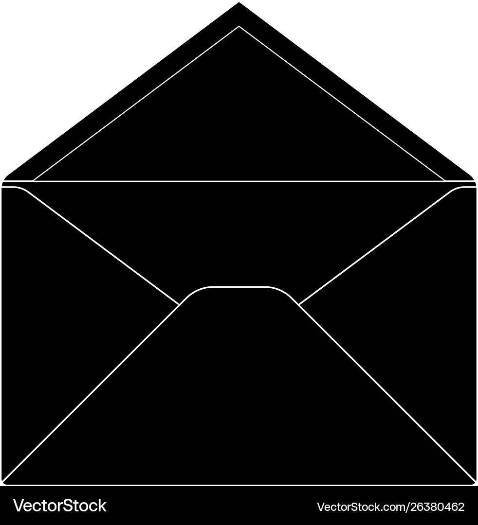 Open envelope black sign Royalty Free Vector Image
