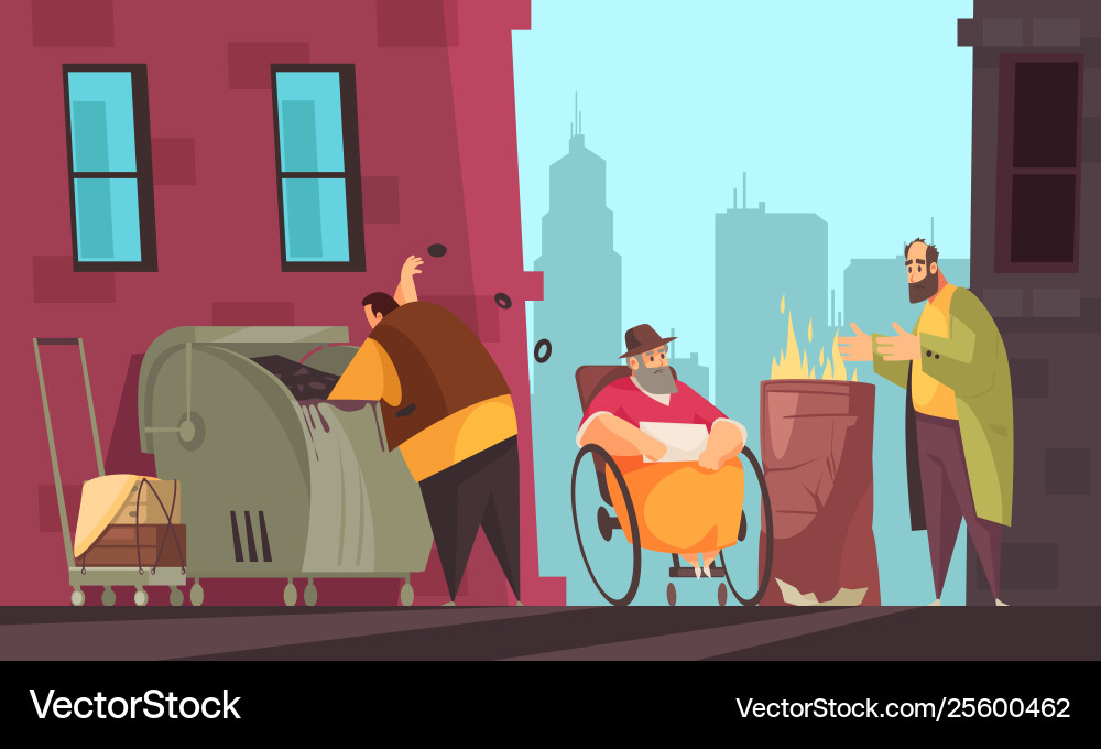 Poor people banner Royalty Free Vector Image - VectorStock