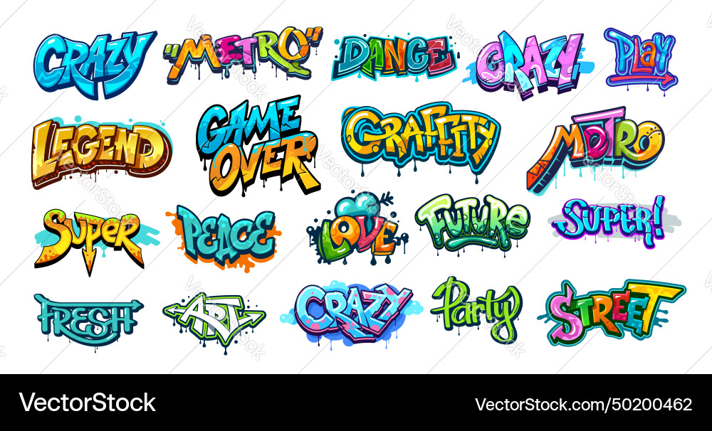 Urban Street Art Graffiti Set Royalty Free Vector Image